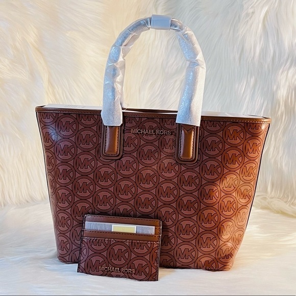 Michael Kors | Accessories | Jodie Small Logo Jacquard Tote Bag Cardholder | Poshmark